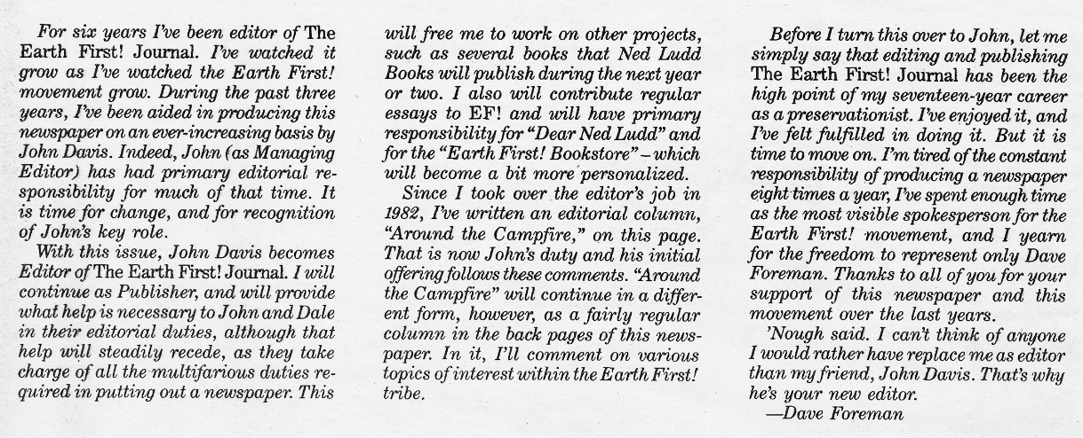 The Earth First! Journal as a Gateway to Movement History | Environment ...